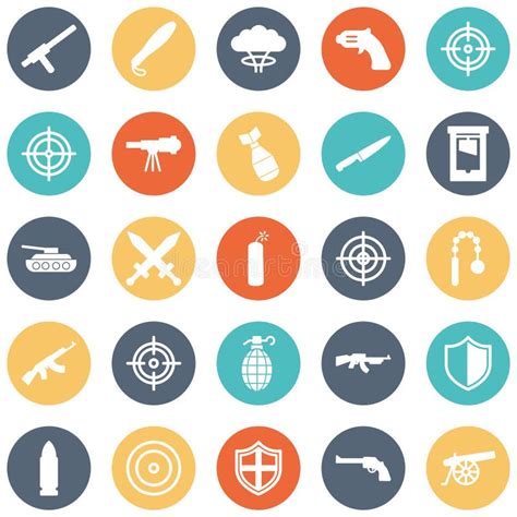 Weapon Isolated Vector Icon Set Every Single Icon Can Easily Modify Or