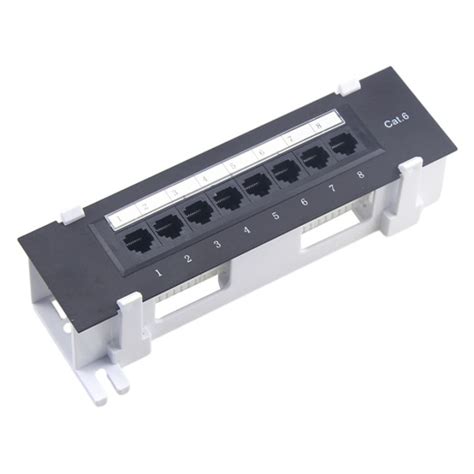 8 Port Patch Panel For Cat 6 Versatile Data Center Plastic Wall Mount