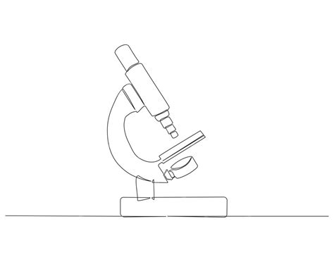 Premium Vector Continuous One Line Drawing Of Microscope One Line Drawing Illustration Of