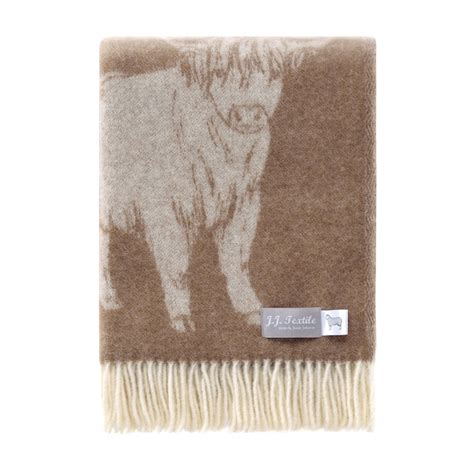 Highland Cow Throw Brown Cattle Blanket Wool Blanket Throw Reversible