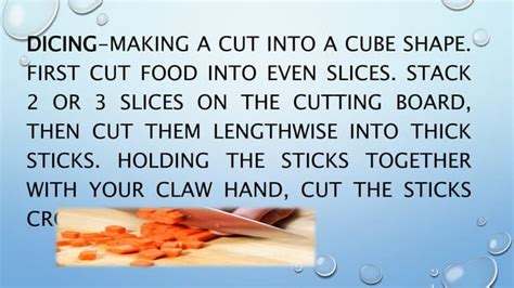Ppt On Different Cutting Techniquespptx Cooking Food And Drink