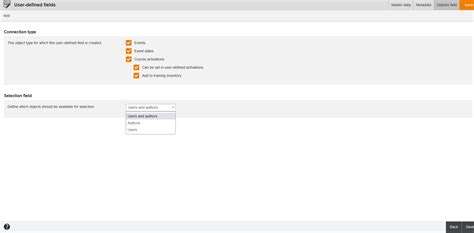 User Defined Fields Options Field For Selection Field Avendoo Online
