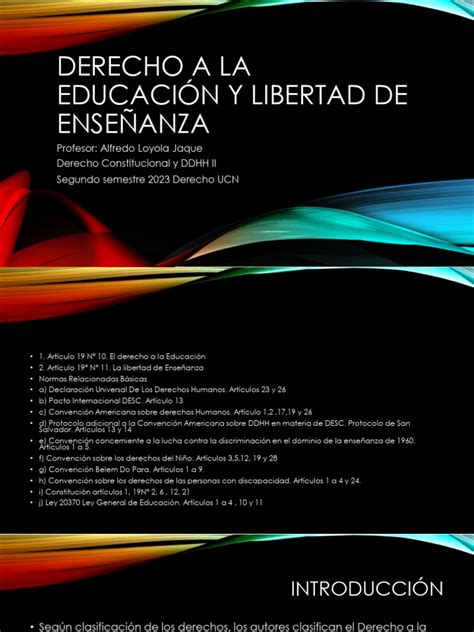 Derecho A La EducaciÓn Y Libertad De EnseÑanza Pdf Educación