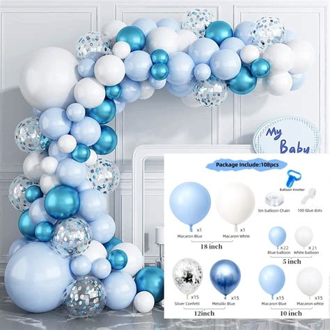 96pcs Pink Balloons Arch Set And 108pcs Blue Balloons Arch Kit Gender
