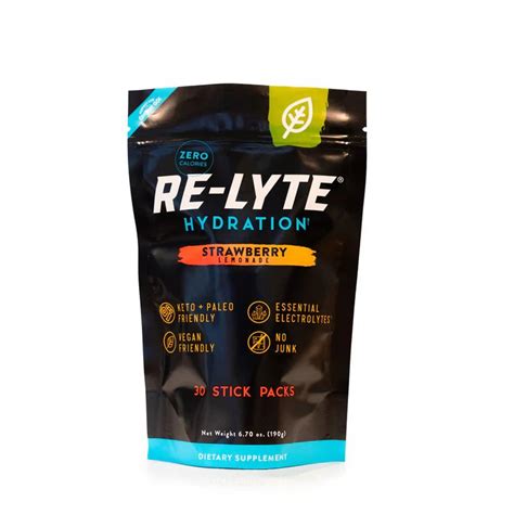Re Lyte Electrolyte Packets Strawberry Lemonade Island Health Hut