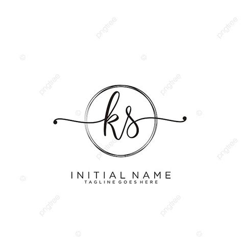Vector Template Of A Circle With Ks Initials In Handwritten Logo Vector Fashion Beauty Party