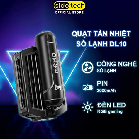 Quạt Tản Nhiệt điện Thoại Sò Lạnh Sidotech Memo Dl10 Không Dây Có Pin 2000mah Led Rgb Gaming