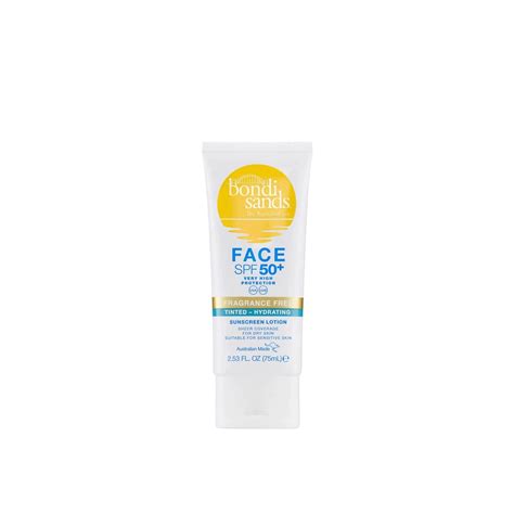 Bondi Sands Face Tinted Hydrating Sunscreen Lotion Fragrance Free SPF50 75ml 2 53floz United