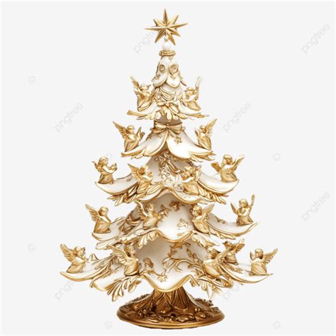 천사들이 있는 장식용 크리스마스 트리 장식 크리스마스 나무 Png 일러스트 및 이미지 에 대한 무료 다운로드 Pngtree