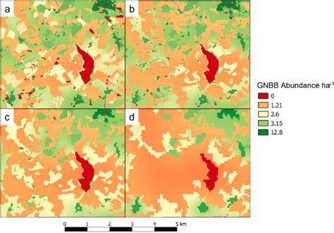 Spatial Output Of The Invest Pollinator Abundance Model Showing