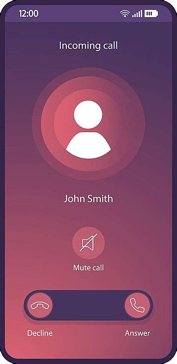 Mute Call Smartphone Interface Vector Template Gui Application Web Vector Gui Application Web