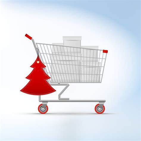 Carro Do Trole Do Supermercado De Cristmas Molde Da Venda Do Natal