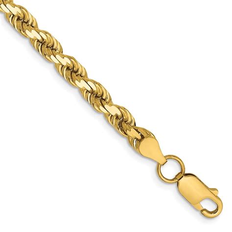 14k 45mm Dc Rope With Lobster Clasp Chain Unclaimed Diamonds
