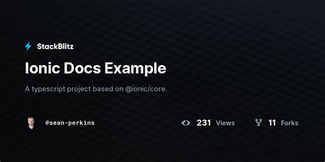 ionic docs example stackblitz
