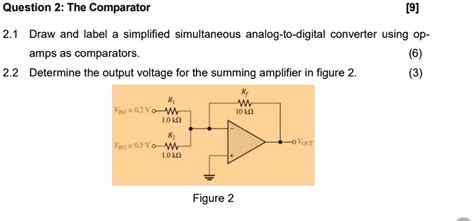 question 2 the comparator 21 draw and label a simplified simultaneous