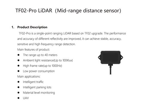 Cuav Tf Pro Lidar Laser Lidar Range Finder Sensor Tof Module Single Point Micro Ranging High