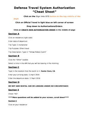 Dts Cheat Sheet Doc Template PdfFiller