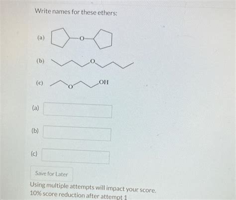 Solved Write Names For These Ethers A B