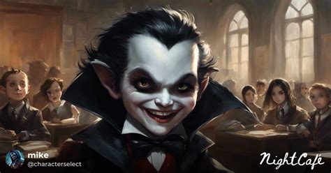 Draculas First Day Of School Chibi Vampire In Classroom G