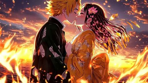 Zenitsu Kiss Nezuko Demon Slayer By Satorogaze On Deviantart