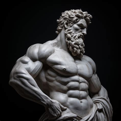 Premium Ai Image Stoic Man Statue Strong Stoic Man