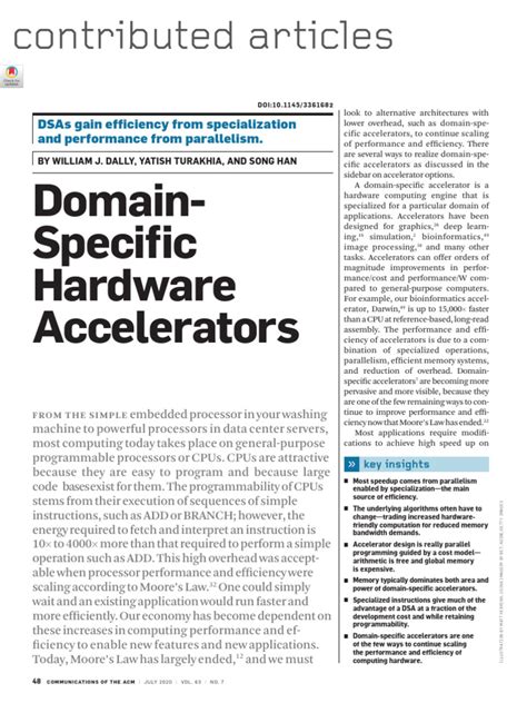Domain Specific Hardware Accelerators Dsas Gain Efficiency From