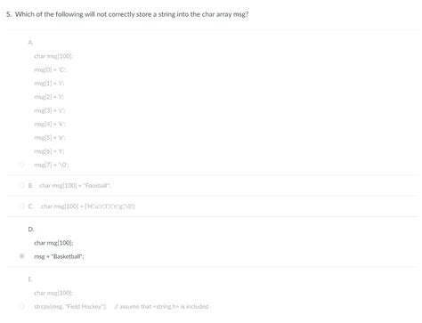 solved s which of the following will not correctly store a