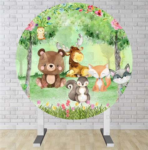 Painel Redondo Sublimado Bosque Encantado PNR29