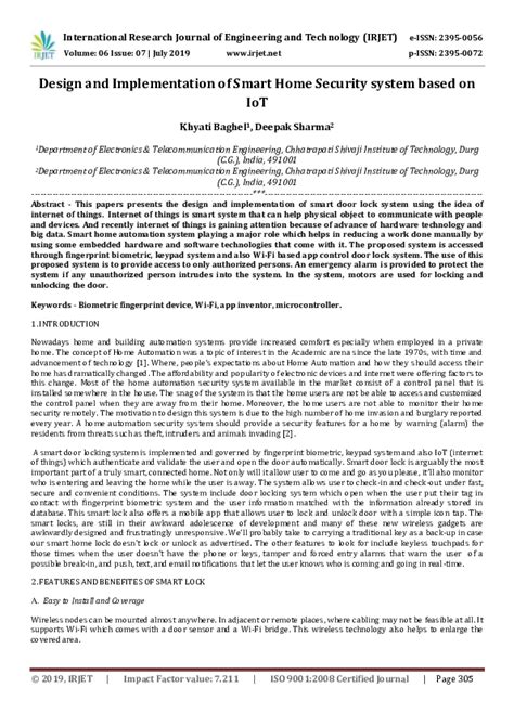 pdf irjet design and implementation of smart home security system