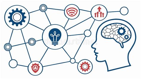 Brain Network Thinking Process Mind Connections In Vector Design Concept Vector Design