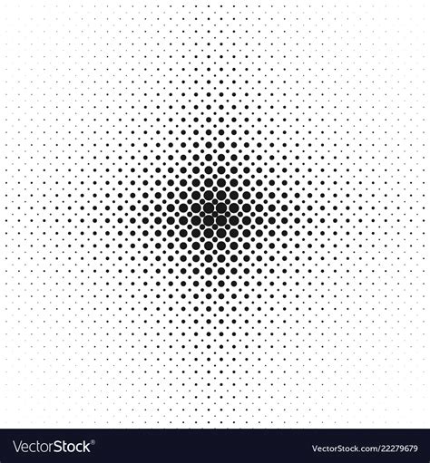 Monochrome Abstract Geometrical Halftone Dot Vector Image
