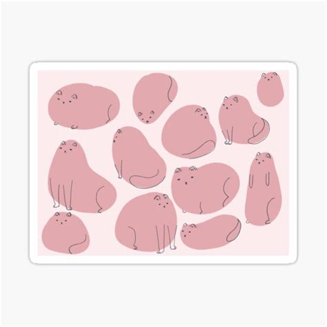 Cat Blobs Sticker For Sale By Roxichoo Redbubble