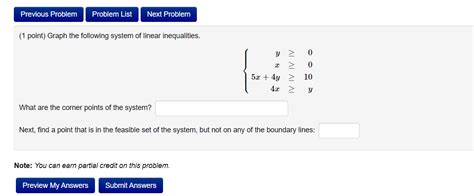 Solved 1 Point Graph The Following System Of Linear