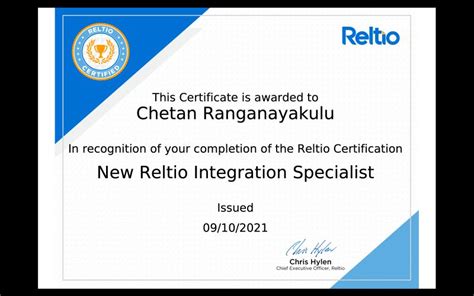 Sai Chetan On Linkedin Reltio Certificate Skillup Skilldevelopment