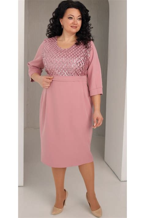 Купити нарядне плаття 2024 великого розміру Lb251902 рожеве недорого в Україні Розрахунок на