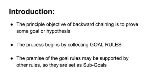 Backward Chaining Rule Based System Ppt