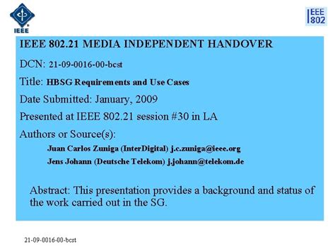 Ieee 802 21 Media Independent Handover Dcn 21