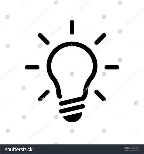 Template Light Bulb Glowing Light Bulb Stock Vector Royalty Free