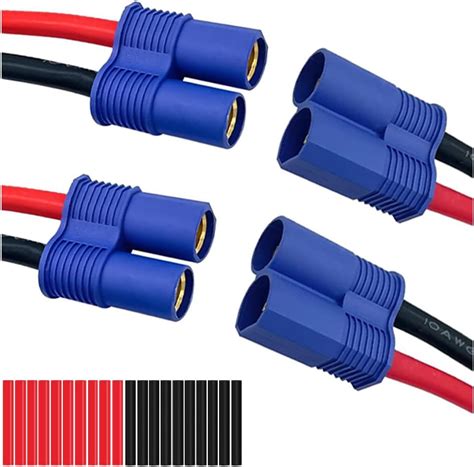 Jp Mkbklljy 2ペア Ec8 プラグ オス メス コネクタ 延長ケーブル、ec8 延長ケーブルハウジング