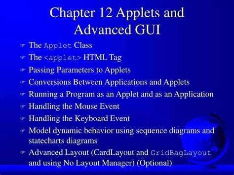 Ppt Chapter Applets And Advanced Gui Powerpoint Presentation Free