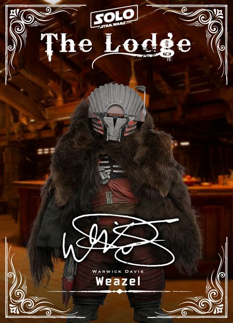 Weazel Warwick Davis Solo A Star Wars Story The Lodge Signature Star Wars Card