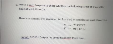 Solved I Want Code Of Lex And Yacc File That Using This Rull