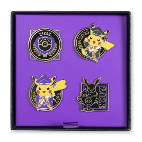Graduation Pikachu 2023 Pokémon Pin Box Set 4 Pack Pokémon Center