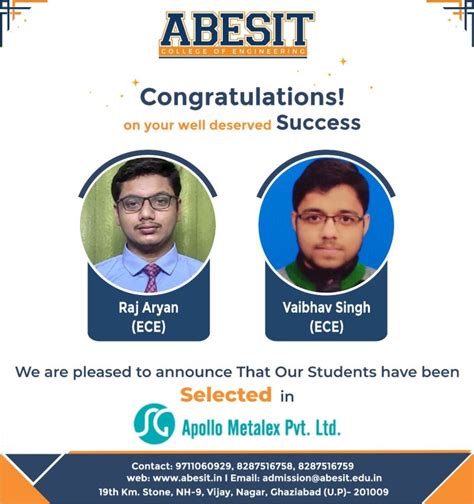 Abesit On Linkedin Congratulations Abesit Aktu Mhrd Selection