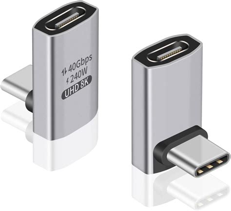 Duttek 90 Degree Usb C Adapter 2 Pack Usb C Male Female Adapter