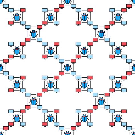 Premium Vector Pc Bug Vector Colored Seamless Pattern