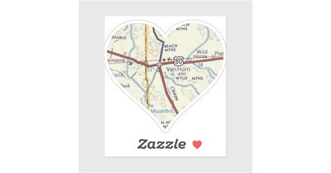 Van Horn Texas Retro Map Sticker Zazzle