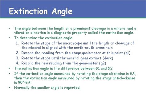 Extinction Angle And Pleochroism In This Lecture Extinction