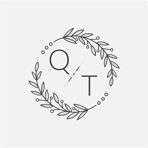 Premium Vector Qt Initial Monogram Wedding With Creative Circle Line