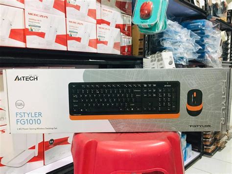 a4tech fstyler fg1010 wireless keyboard mouse combo available in blue